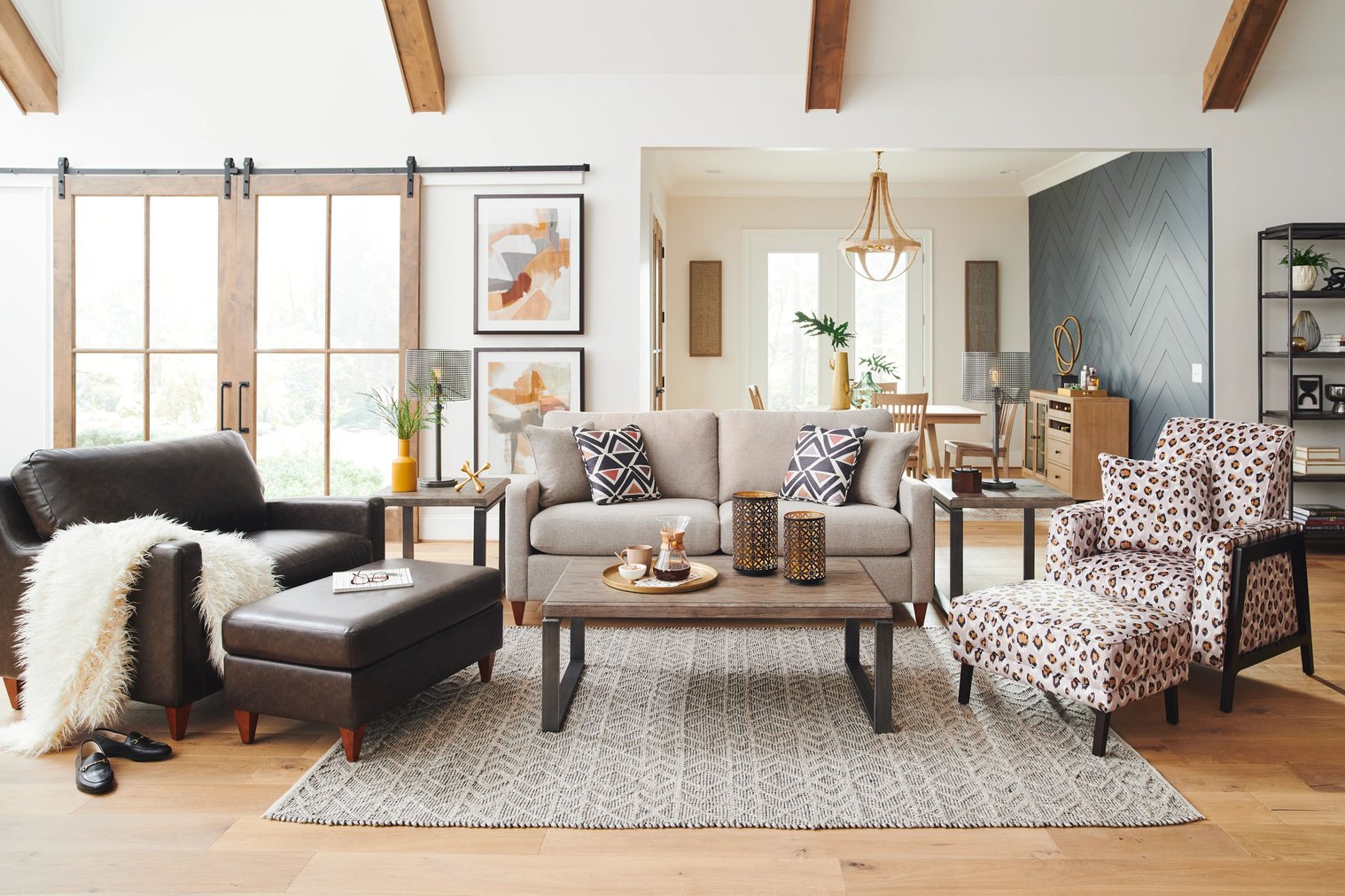 Can you mix leather and fabric furniture?